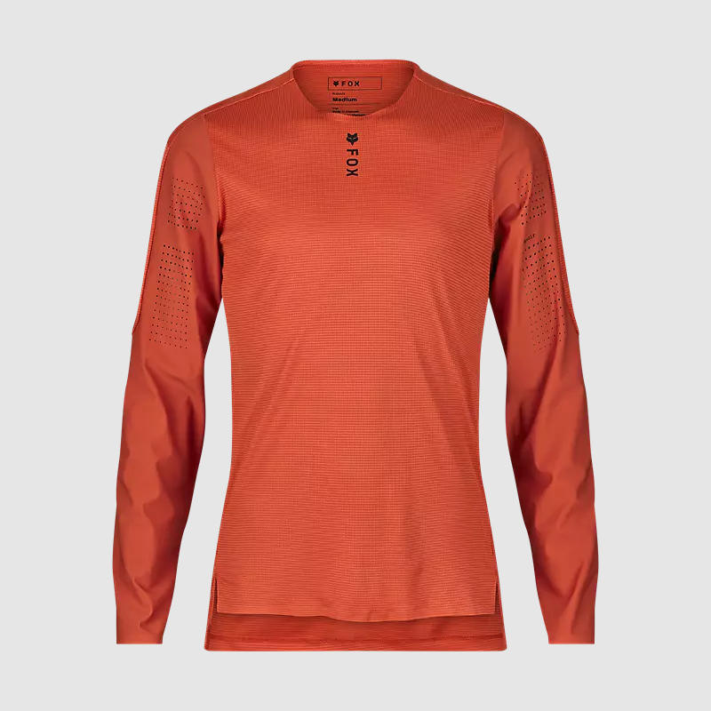 Polera Bicicleta Flexair Pro Manga Larga Naranjo Fox